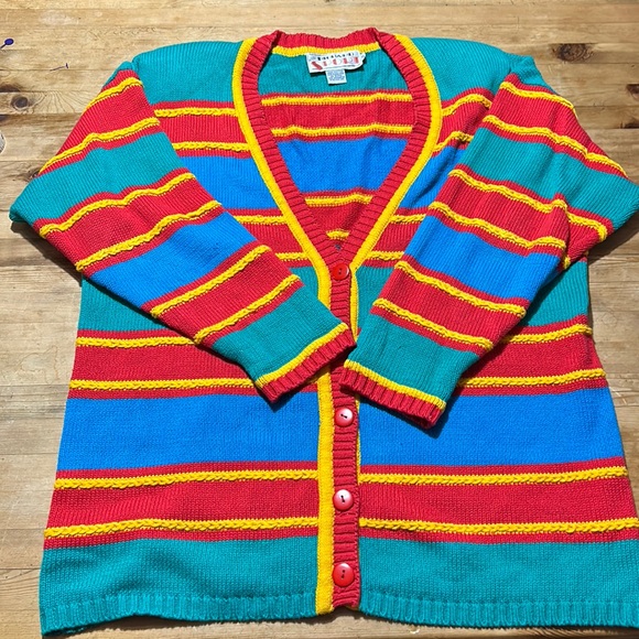 Richard Sport | Sweaters | Vintage Striped Cotton V Cardigan S | Poshmark